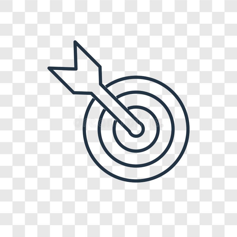 Target Concept Vector Linear Icon Isolated on Transparent Background ...