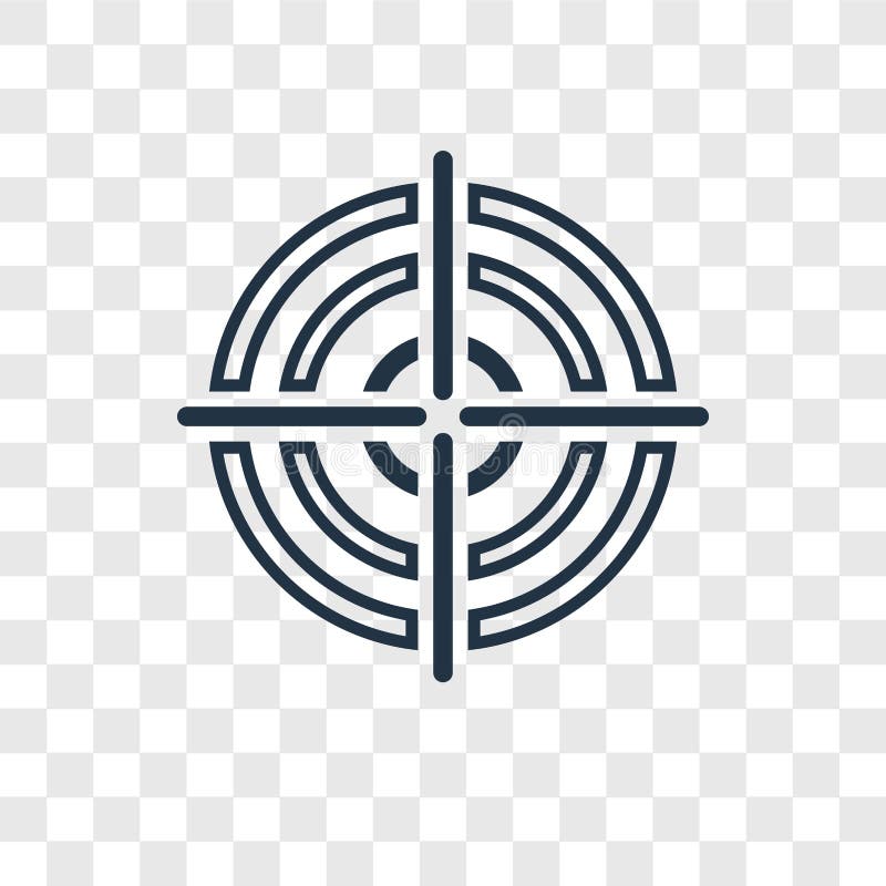 Target Concept Vector Linear Icon Isolated on Transparent Background ...