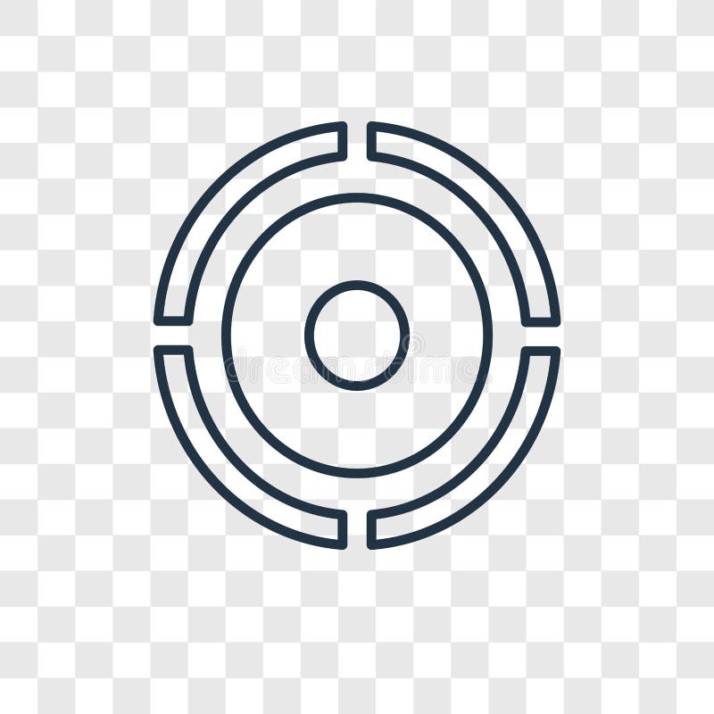 Target Concept Vector Linear Icon Isolated on Transparent Background ...