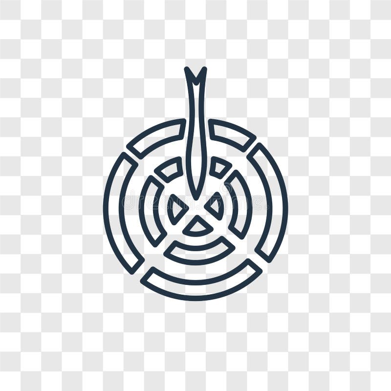 Target Concept Vector Linear Icon Isolated on Transparent Background ...