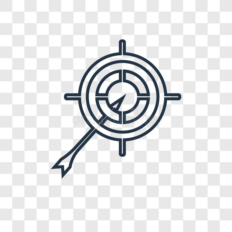 Target Concept Vector Linear Icon Isolated on Transparent Background ...