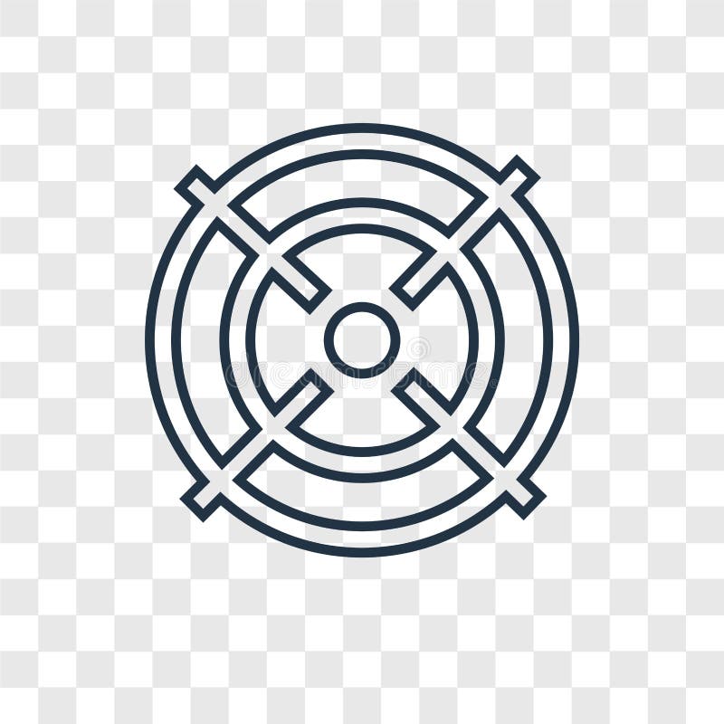 Target Concept Vector Linear Icon Isolated on Transparent Background ...
