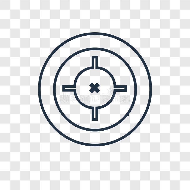 Target Concept Vector Linear Icon Isolated on Transparent Background ...