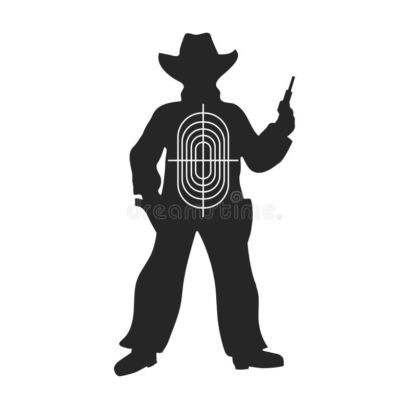Target Cowboy Vector Icon.Cartoon Vector Icon Isolated on White ...