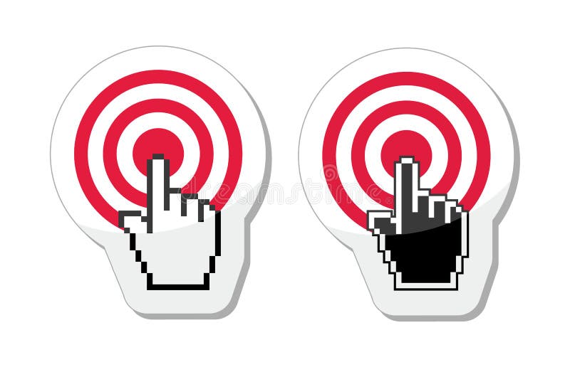 Target with Cursor Hand Vector Icon Stock Vector - Illustration of hand ...