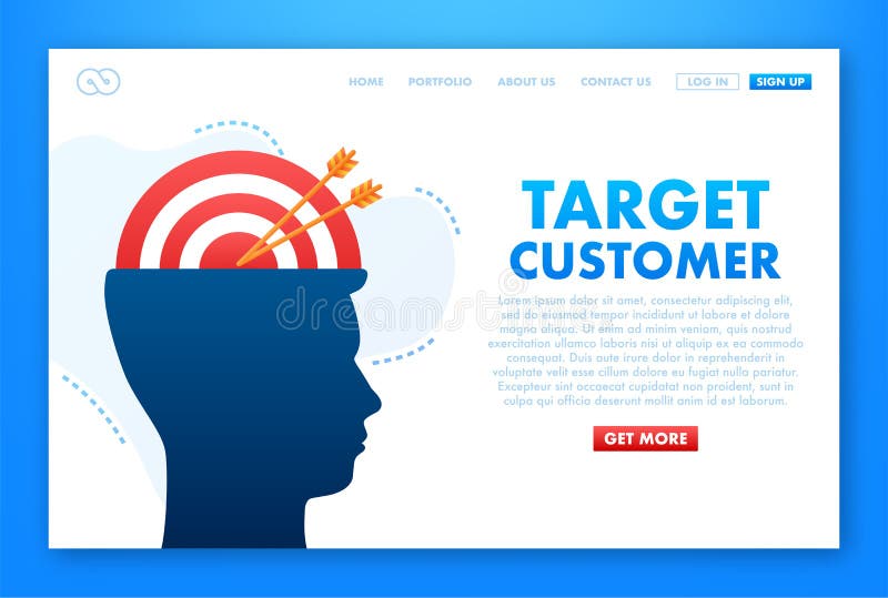 Target Customer with an Arrow on Hands Flat Icon Concept Market Goal ...