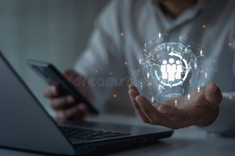 Target Customer, Customer Network Concept. Business People Hold a ...