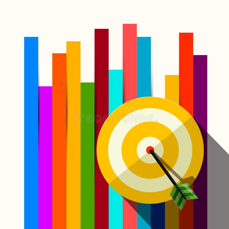 Target with Dart on Colorful Papers Background Stock Vector ...