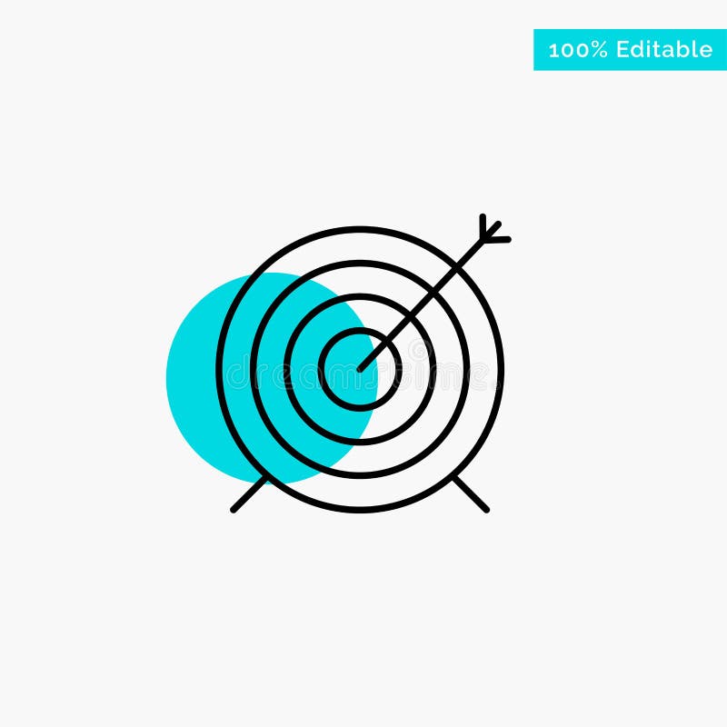 Target, Dart, Goal, Focus Turquoise Highlight Circle Point Vector Icon ...