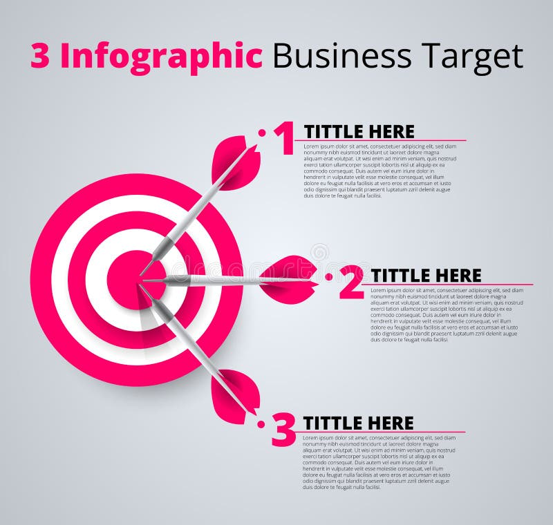 3 Infographic Target Business Vector Image Stock Vector - Illustration ...