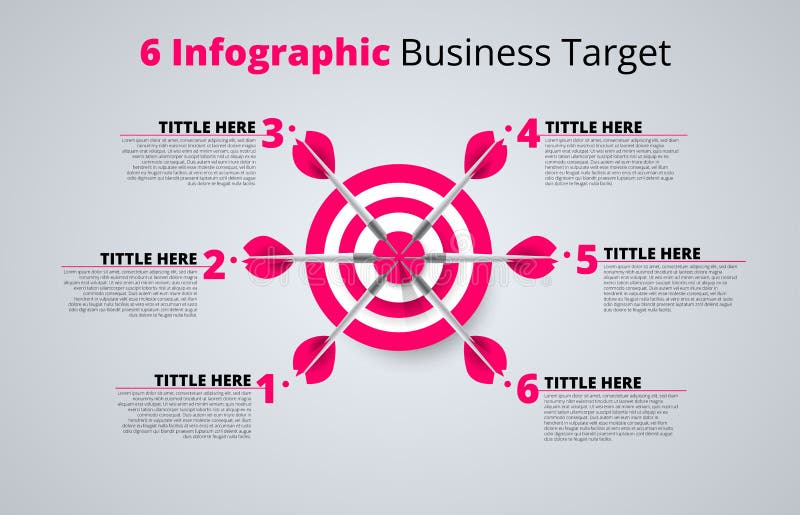 6 Infographic Target Business Vector Image Stock Vector - Illustration ...