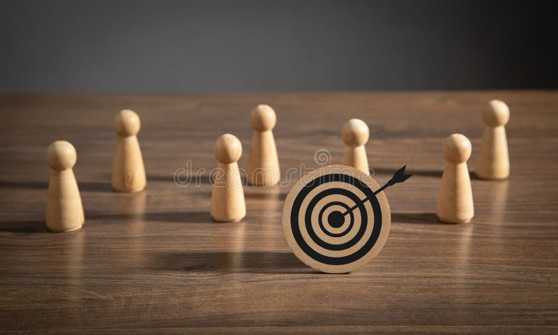 Target Dart with a Wooden People. Targeting Stock Photo - Image of ...