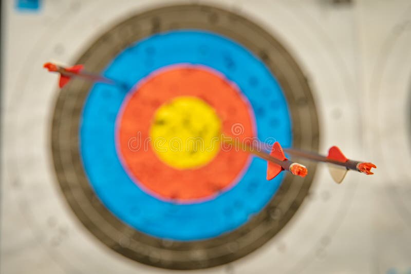 Target and Darts at the Archery Competition in the Sports Hall Stock ...