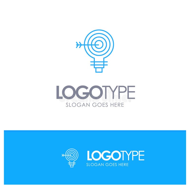 Target, Darts, Goal, Solution, Bulb, Idea Blue OutLine Logo with Place ...