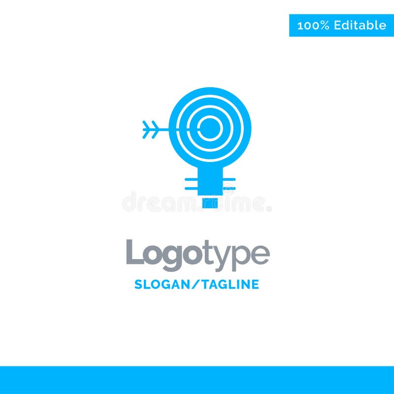 Target, Darts, Goal, Solution, Bulb, Idea Blue Solid Logo Template ...