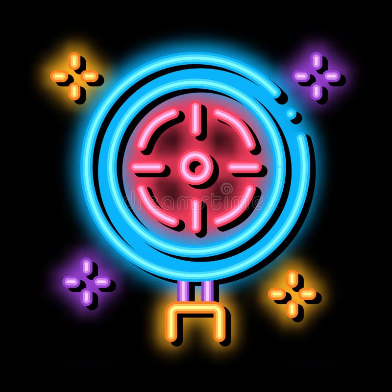 Target Detection Neon Glow Icon Illustration Stock Vector ...