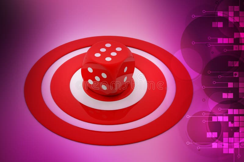 Target with dice stock illustration. Illustration of square - 75006877