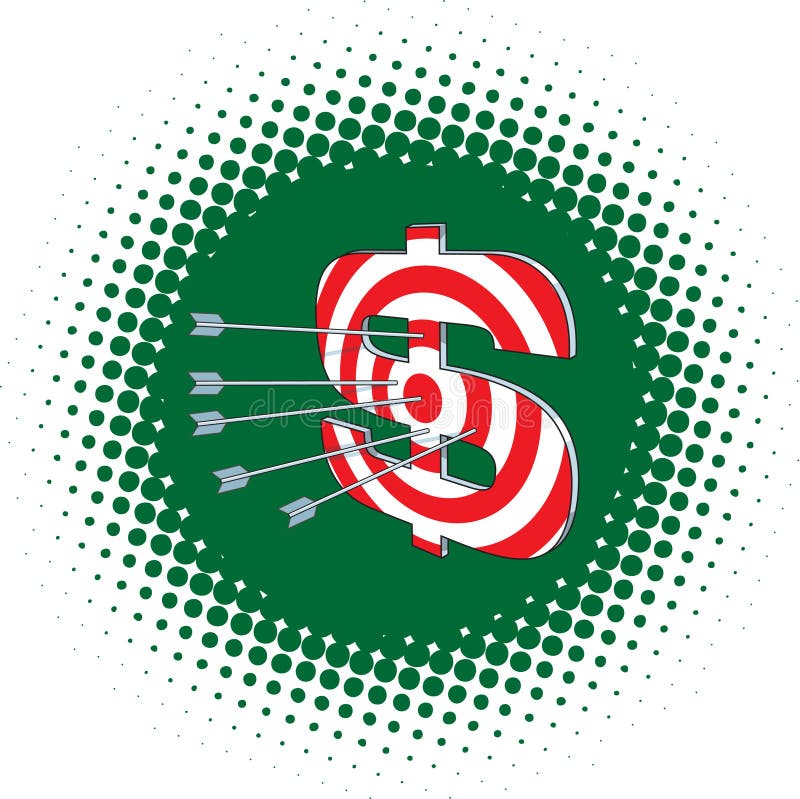 Target Dollar stock vector. Illustration of skill, currency - 4518667