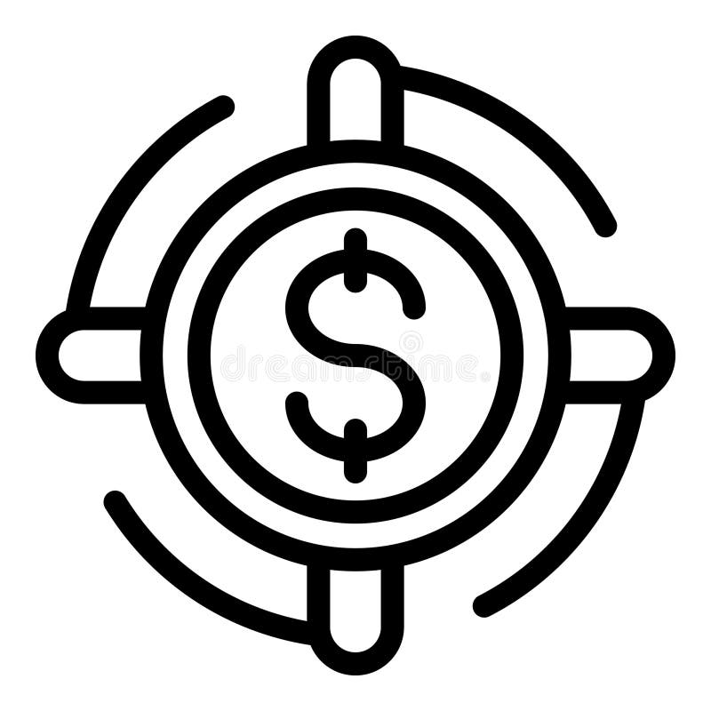 Target Dollar Trade Icon Outline Vector. Training Digital Stock Vector ...