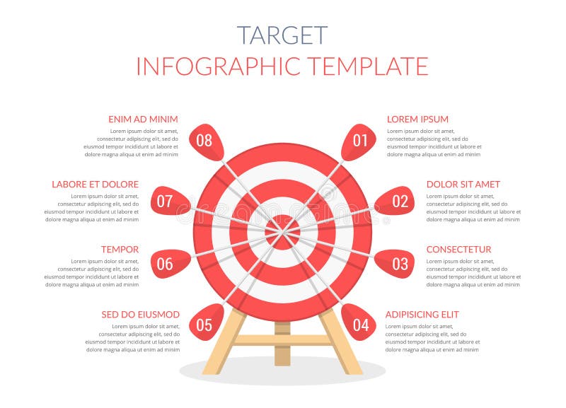 Target with Eight Arrows stock vector. Illustration of infographics ...