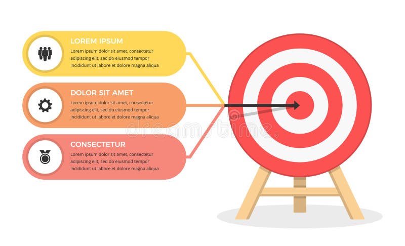 Target with 3 Elements for Text Stock Vector - Illustration of dart ...