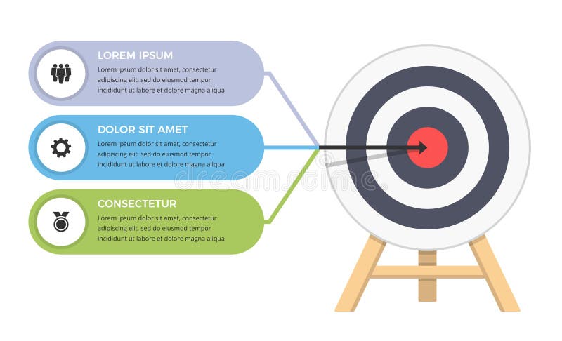 Target with 3 Elements for Text Stock Vector - Illustration of ...
