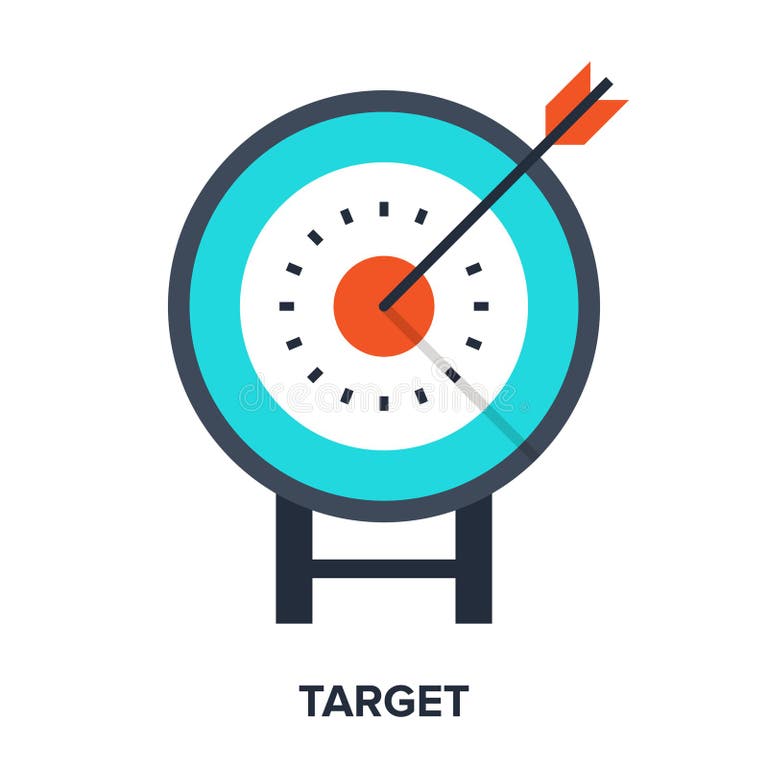 Target Flat Icon Design Concept Stock Vector - Illustration of symbol ...