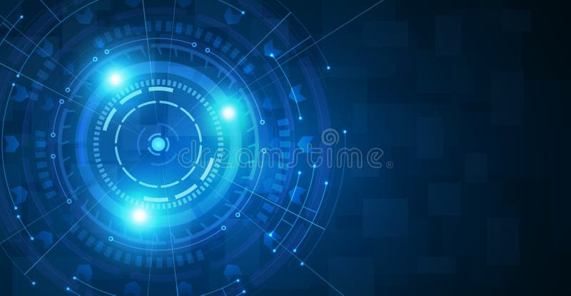 Target Focus on Blue Background. Technology Vision, Digital Business ...