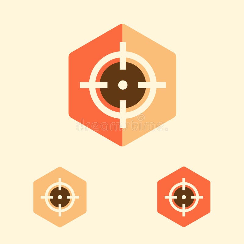 Target Focus Icon in Flat Design Style. Vector Icon Button Stock Vector ...