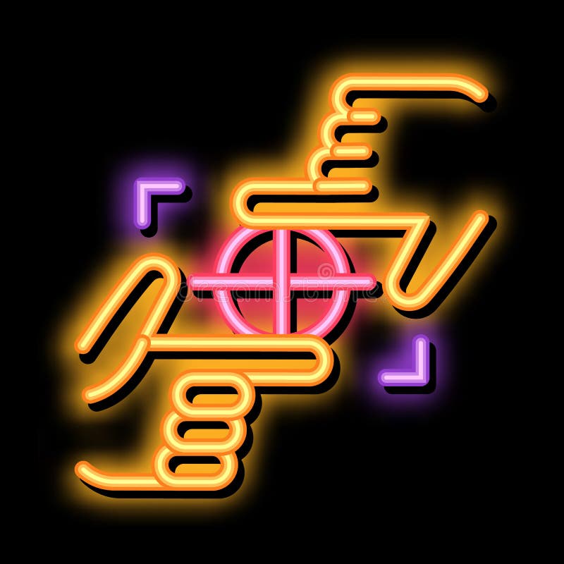 Target Focusing Neon Glow Icon Illustration Stock Vector Illustration