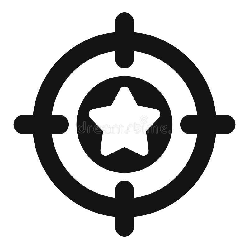 Target Focussing on a Star Representing Success and Achievement Stock ...