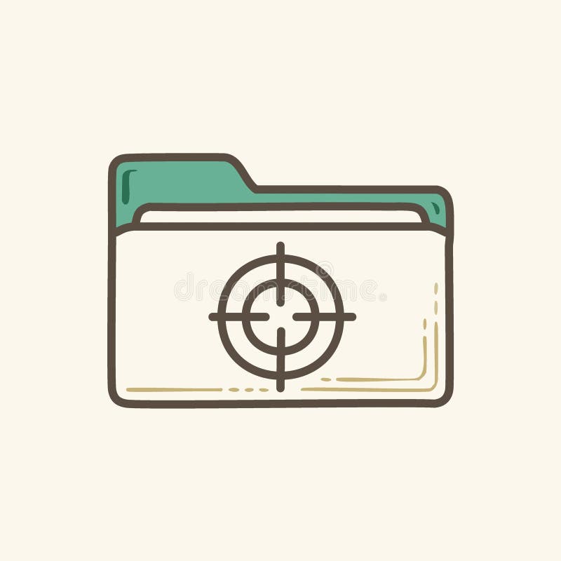 Target Folder Icon Illustration A Simple Line Drawing Of A Folder With A Target Symbol