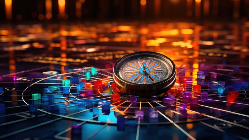 Target Goal Compass Success Digital Technology. Business Strategy ...