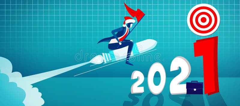 2021 with Target and Goal Concept. 3D Illustration Stock Illustration ...