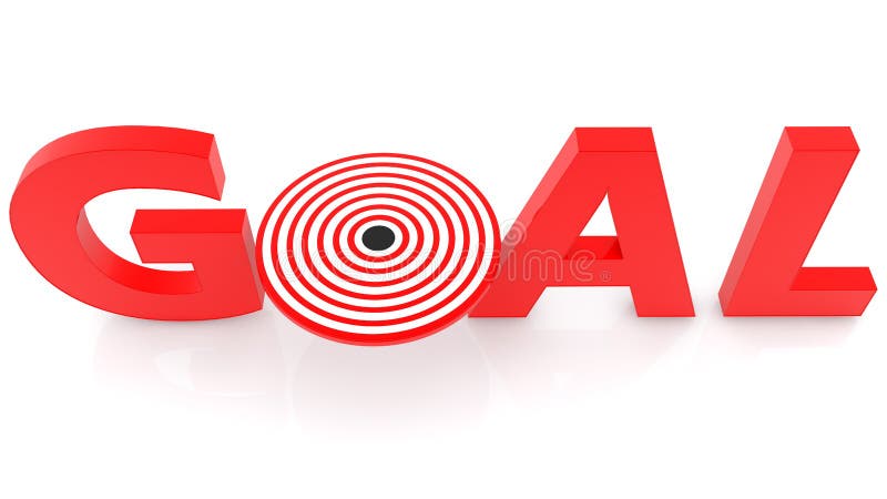 Target with Goal Concept in Red Stock Illustration - Illustration of ...