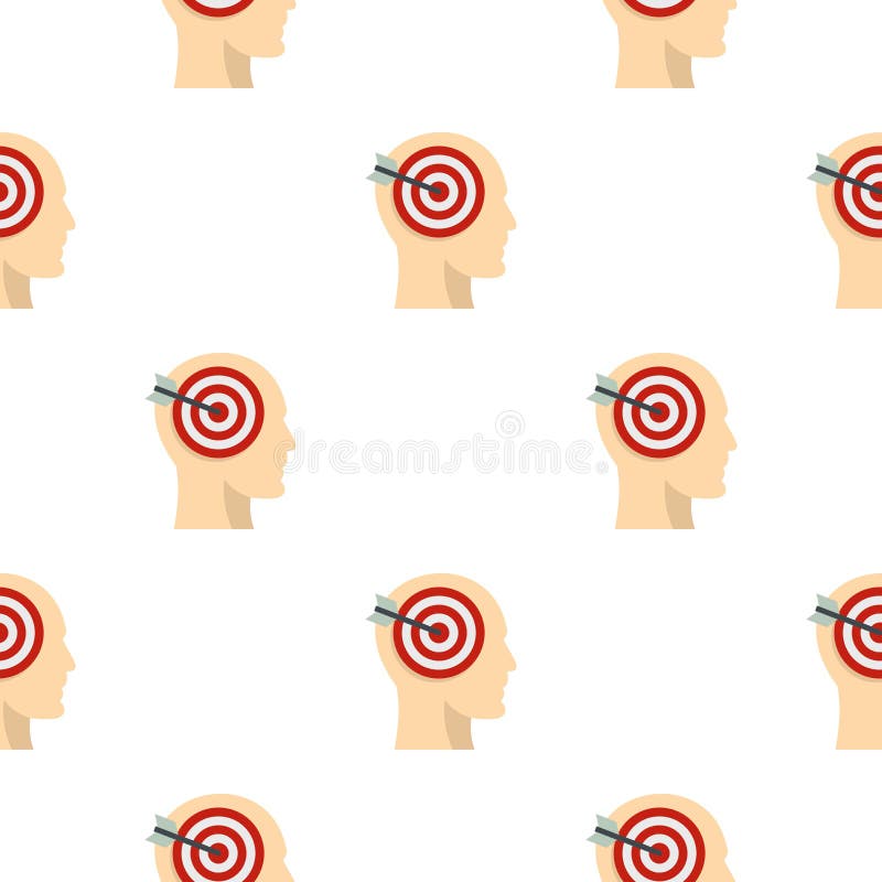 Target Goal in Human Head Pattern Seamless Stock Vector - Illustration ...