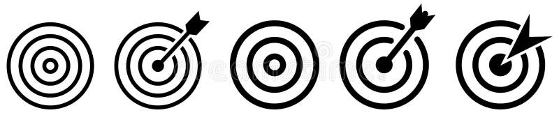Target goal icon set stock vector. Illustration of communication ...
