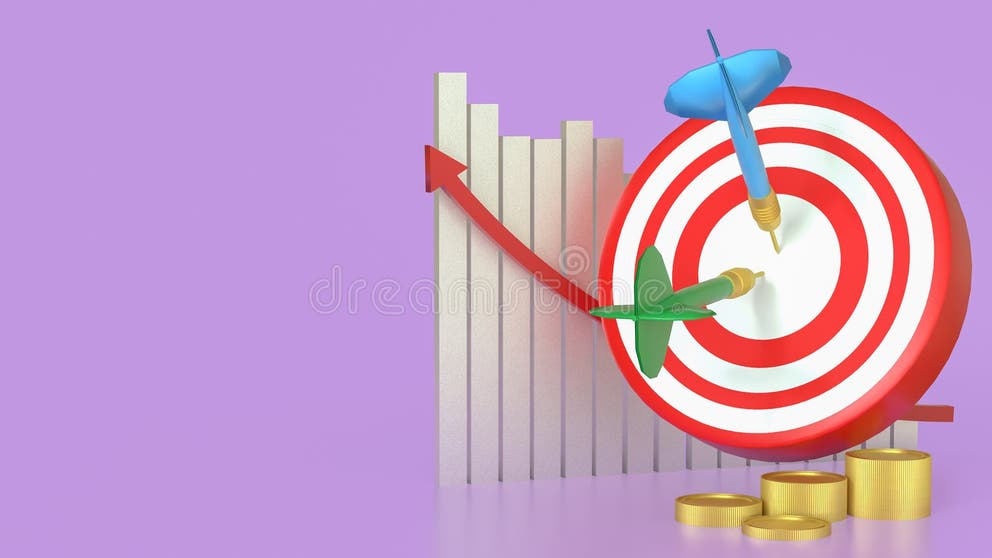 The Target and Gold Coins for Business Concept 3d Rendering Stock ...