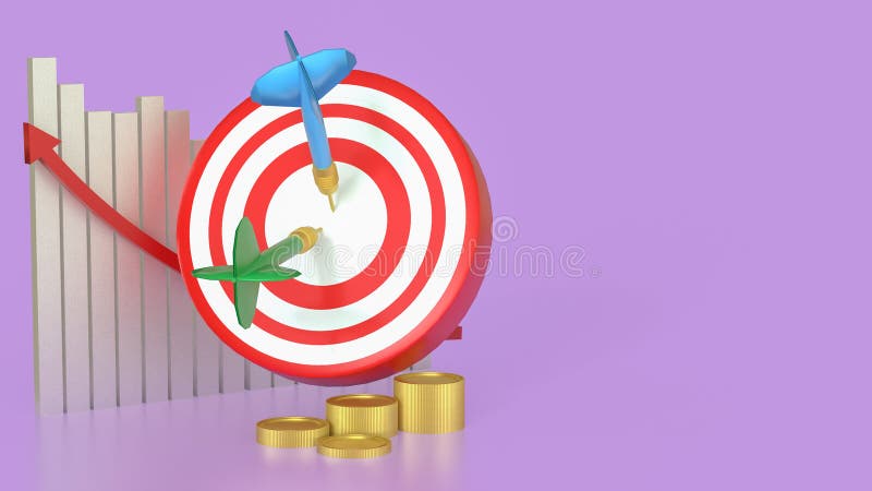 The Target and Gold Coins for Business Concept 3d Rendering Stock ...