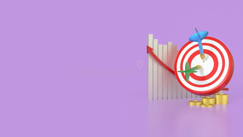 The Target and Gold Coins for Business Concept 3d Rendering Stock ...
