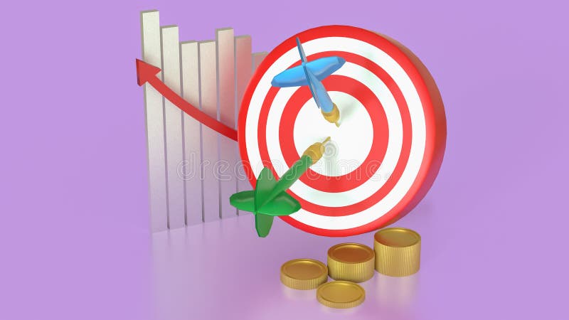 The Target and Gold Coins for Business Concept 3d Rendering Stock ...