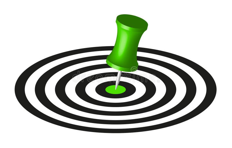Target with Green Pin stock vector. Illustration of shot - 20305630