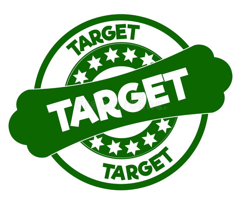TARGET green stamp. stock illustration. Illustration of notification ...