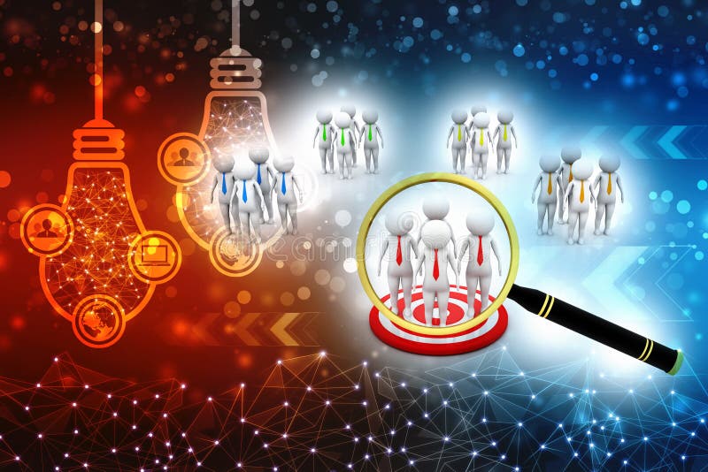 Business Target Group in Technology Background. 3d Render Stock ...