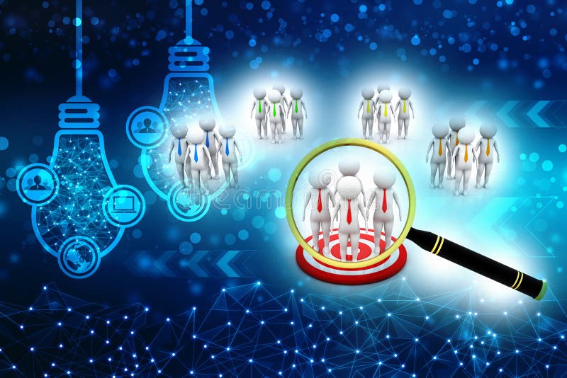 Business Target Group in Technology Background. 3d Render Stock ...