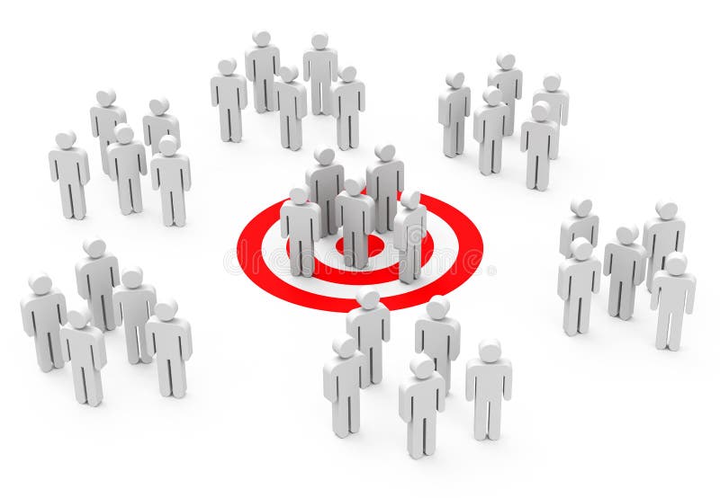 Targeted in a Crowd stock illustration. Illustration of goal - 7226429