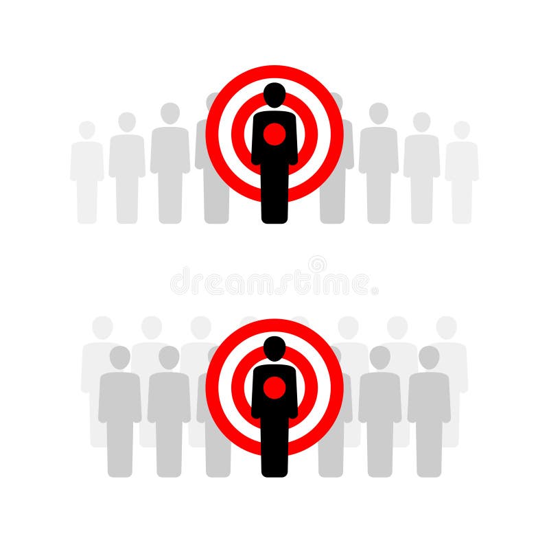 Target Group - People Team with Aim in Center Stock Vector ...