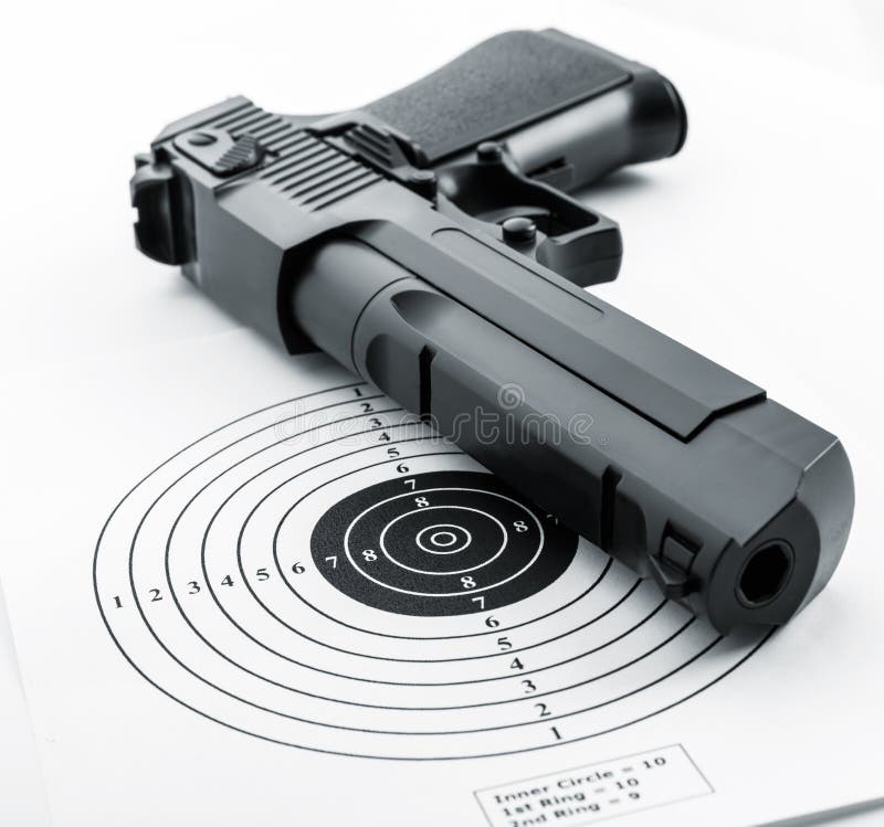 Target and gun stock image. Image of leisure, concentric - 49341521