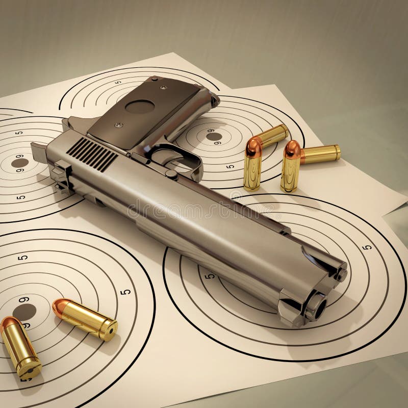 Target and gun stock illustration. Illustration of target - 101703400