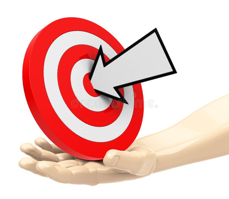 Target in a hand stock illustration. Illustration of achievement - 50498800